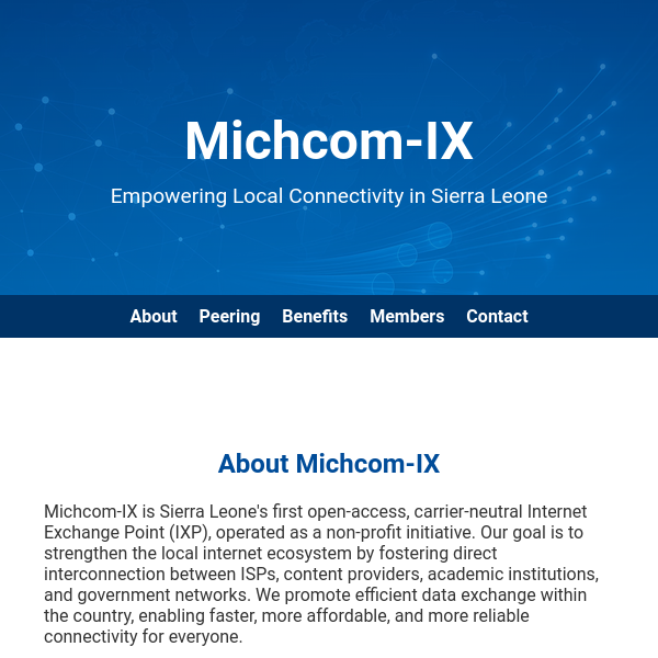 Michcom-IX - Sierra Leone's Internet Exchange